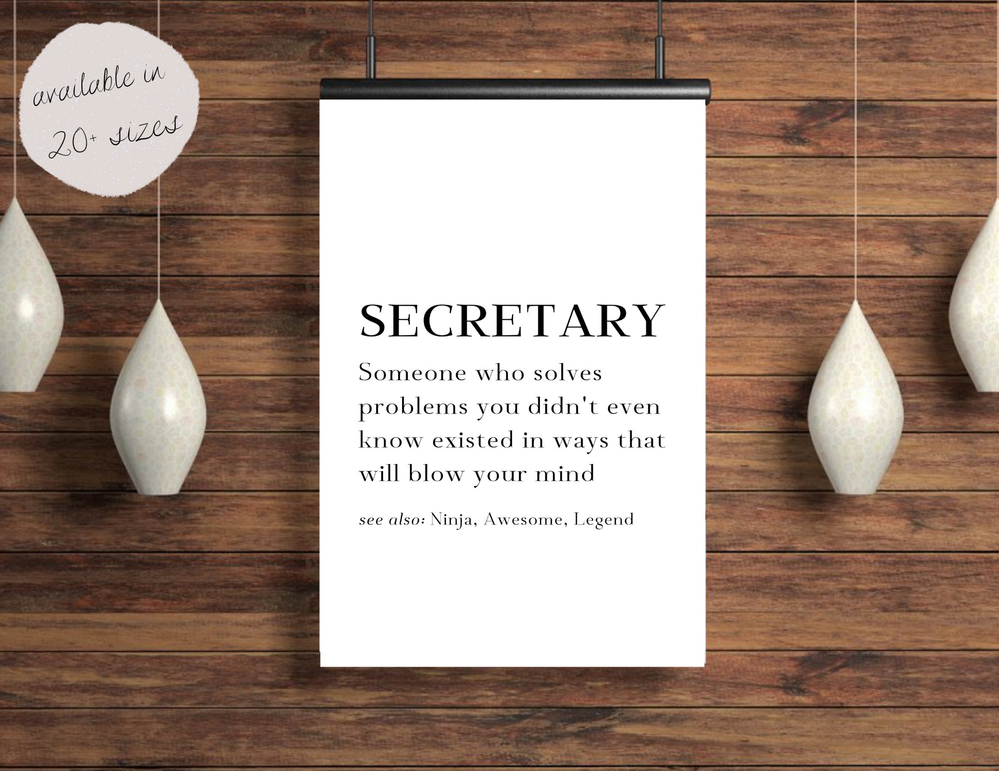 Secretary Definition Print/gift for Secretary/thank You Gift Secretary ...
