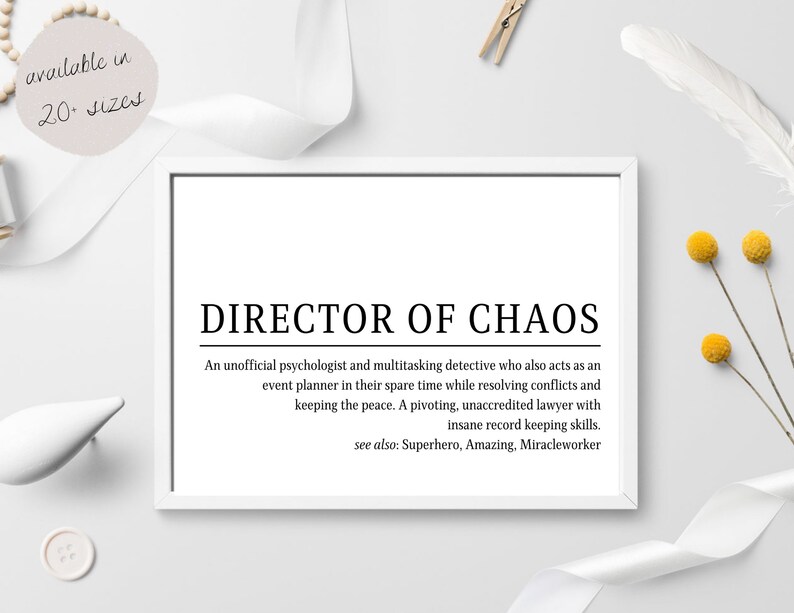Director of Chaos Gift/director of Chaos Gift/teacher Appreciation/8x10 ...