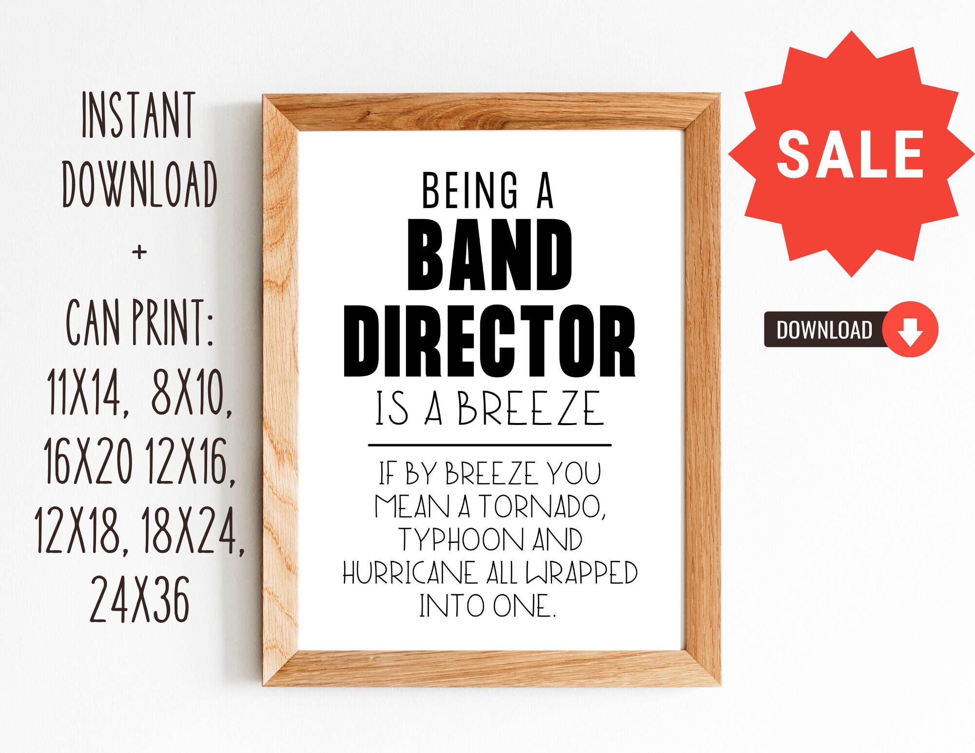 Band Director Gift/teacher Appreciation Gift/band Director Poster/band ...