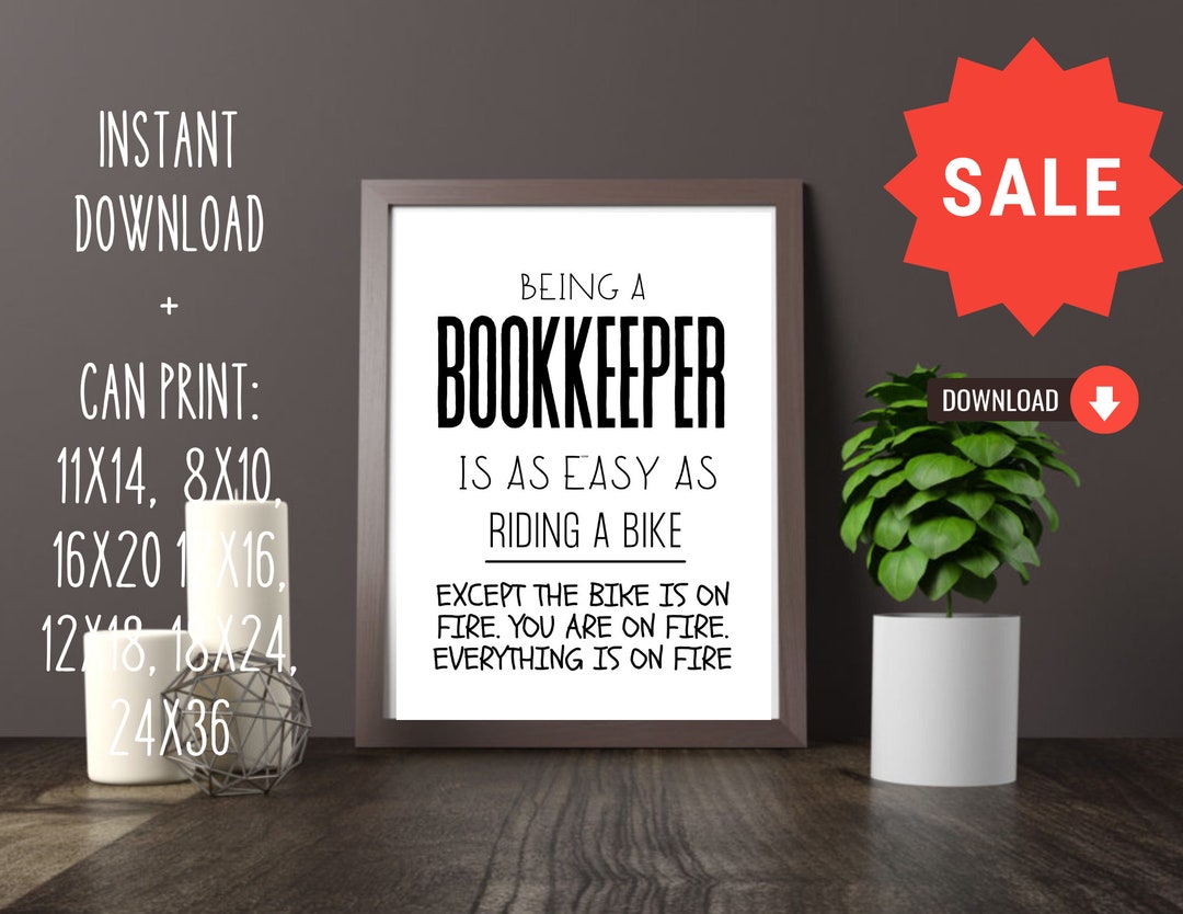 Bookkeeper Gift/bookkeeperposter/bookkeeper Sign/bookkeeper Easy as ...
