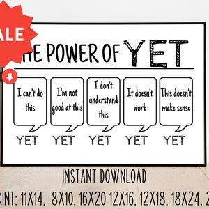 The Power of Yet/gift for Classrooms and Home/the Power of yet Poster ...