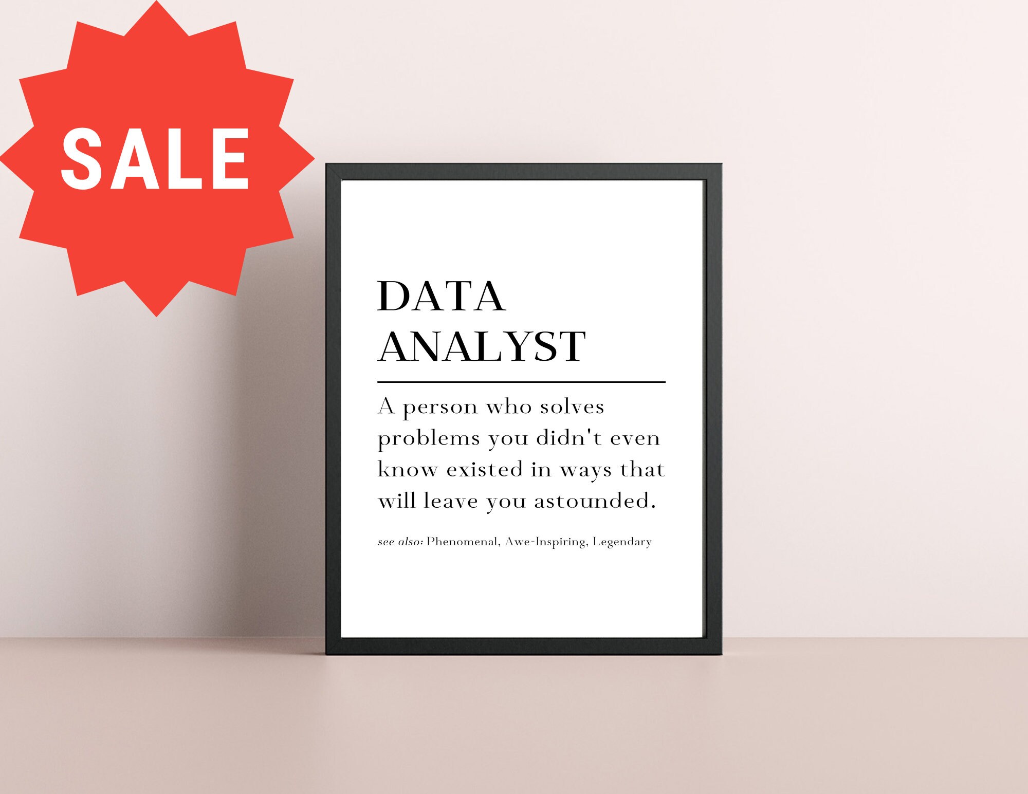 Data Analyst Gift/gift for Data Analyst/employee Recognition Gift/8x10 ...