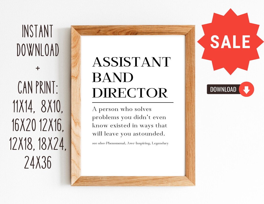 Assistant Band Director Gift/teacher Appreciation Gift/assistant Band ...