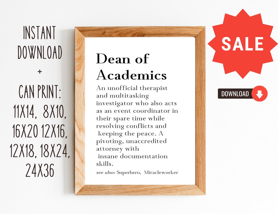Dean of Academics Gift/dean of Academics Gift/teacher Appreciation/8x10 ...