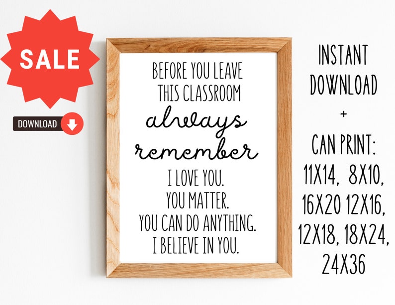 Before You Leave This Classroom Always Remember Poster/gift - Etsy