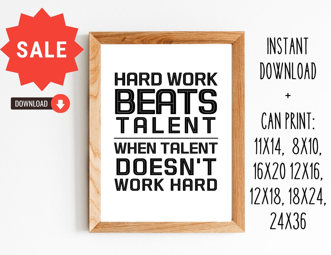 Hard Work Beats Talent Poster Print/wall Art for Classroom and Office ...