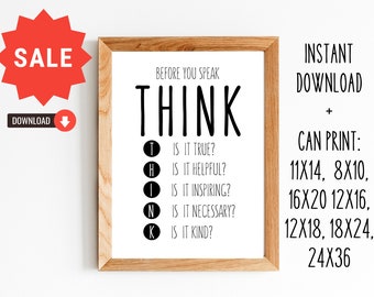 Classroom Management Poster Think Before You Speak - Etsy