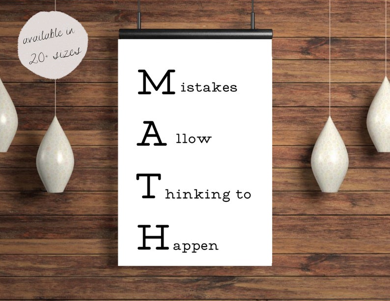 MATH Mistakes Allow Thinking to Happen/gift for Math Teacher/math ...