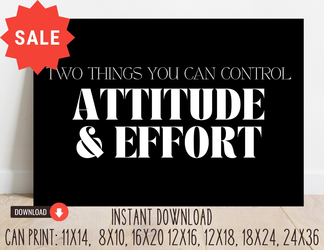 Two Things You Can Control Attitude & Effort/counselor - Etsy