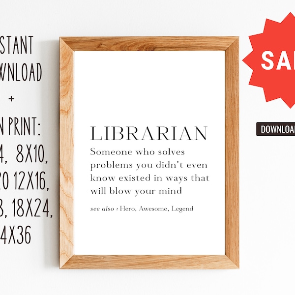 Librarian Poster - Etsy