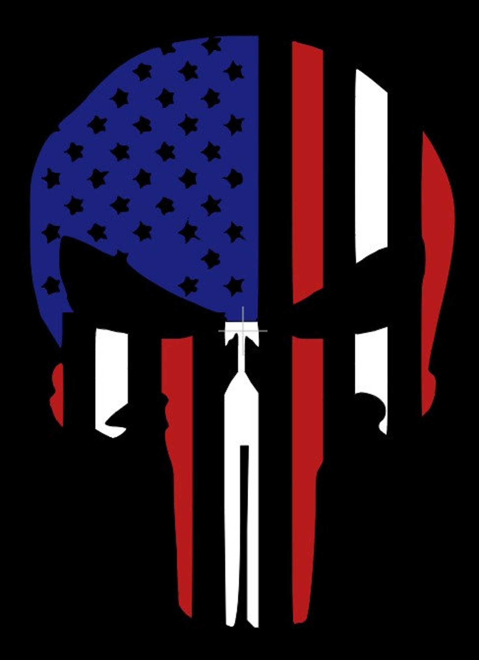 Punisher Flag Decal | Police, Fire, EMS, Military, American Flag - Etsy