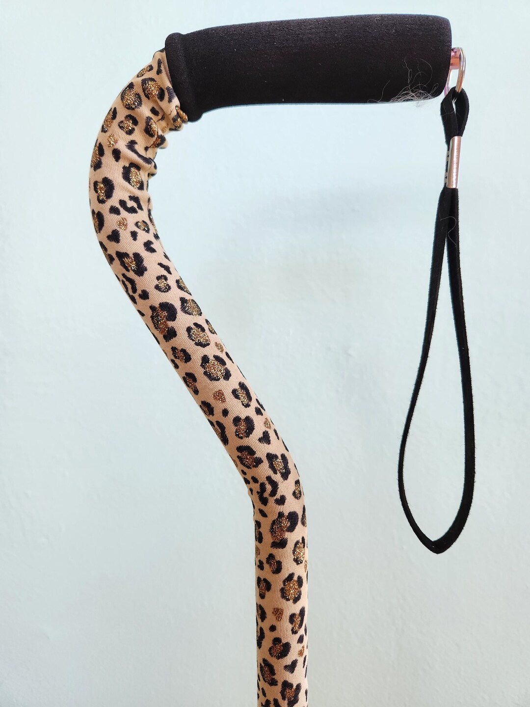 Leopard With Gold Glitter Eye Candy Cane Cover - Etsy