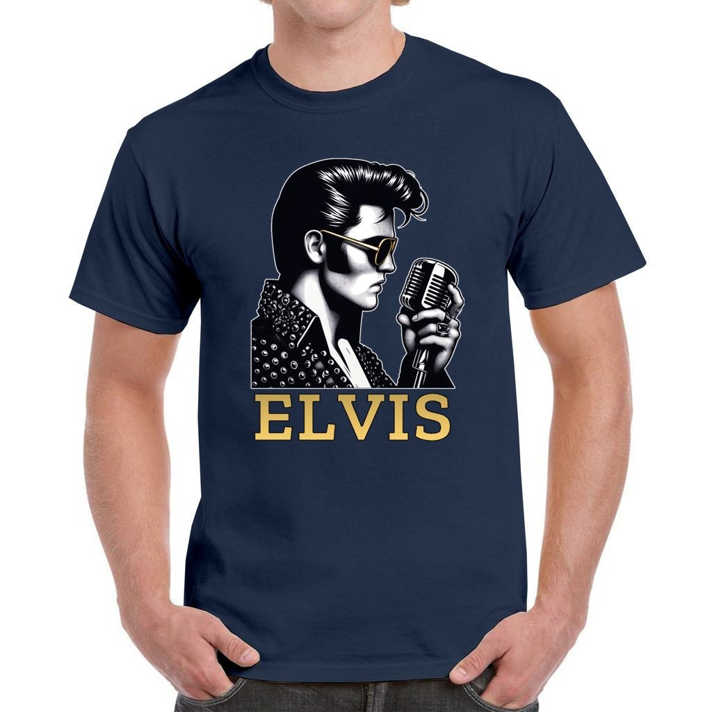 Elvis Presley Vintage Iconic Rock Star Art Unisex Heavy Cotton T-shirt ...