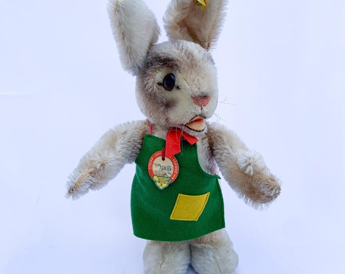 Steiff Ossili Rabbit Wearing Green Apron, Vintage 1962-1964, 8730,70 - Etsy
