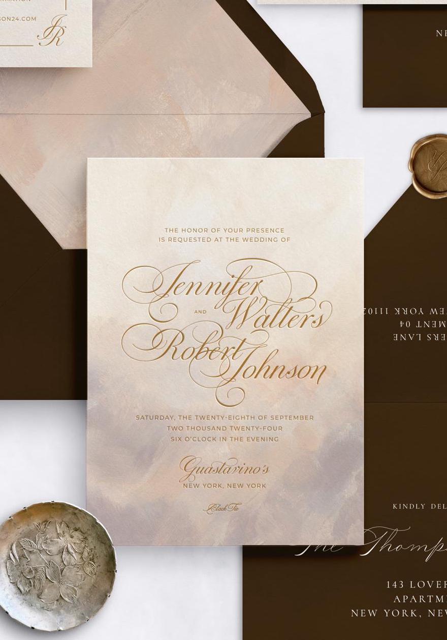 Printed Invitation - Elegant Wedding Invitation, High End Wedding ...