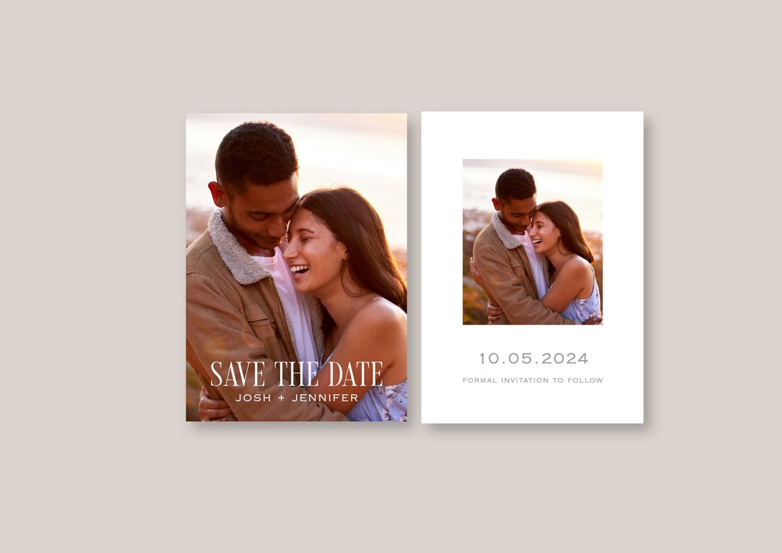 Photo Save the Date, Simple Wedding, DIY Save the Date, Templett ...