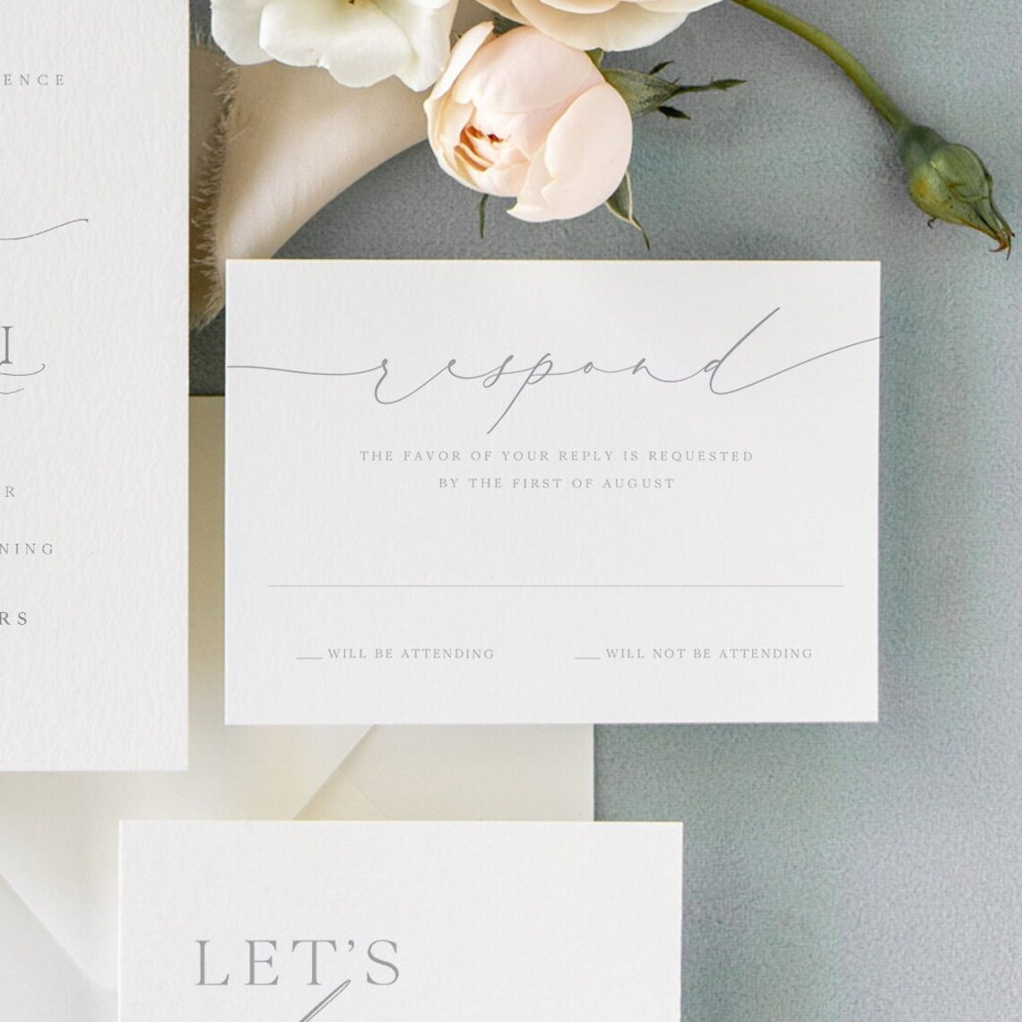 Printed Invitation - Elegant Wedding Invitation, Monogram Invitation ...