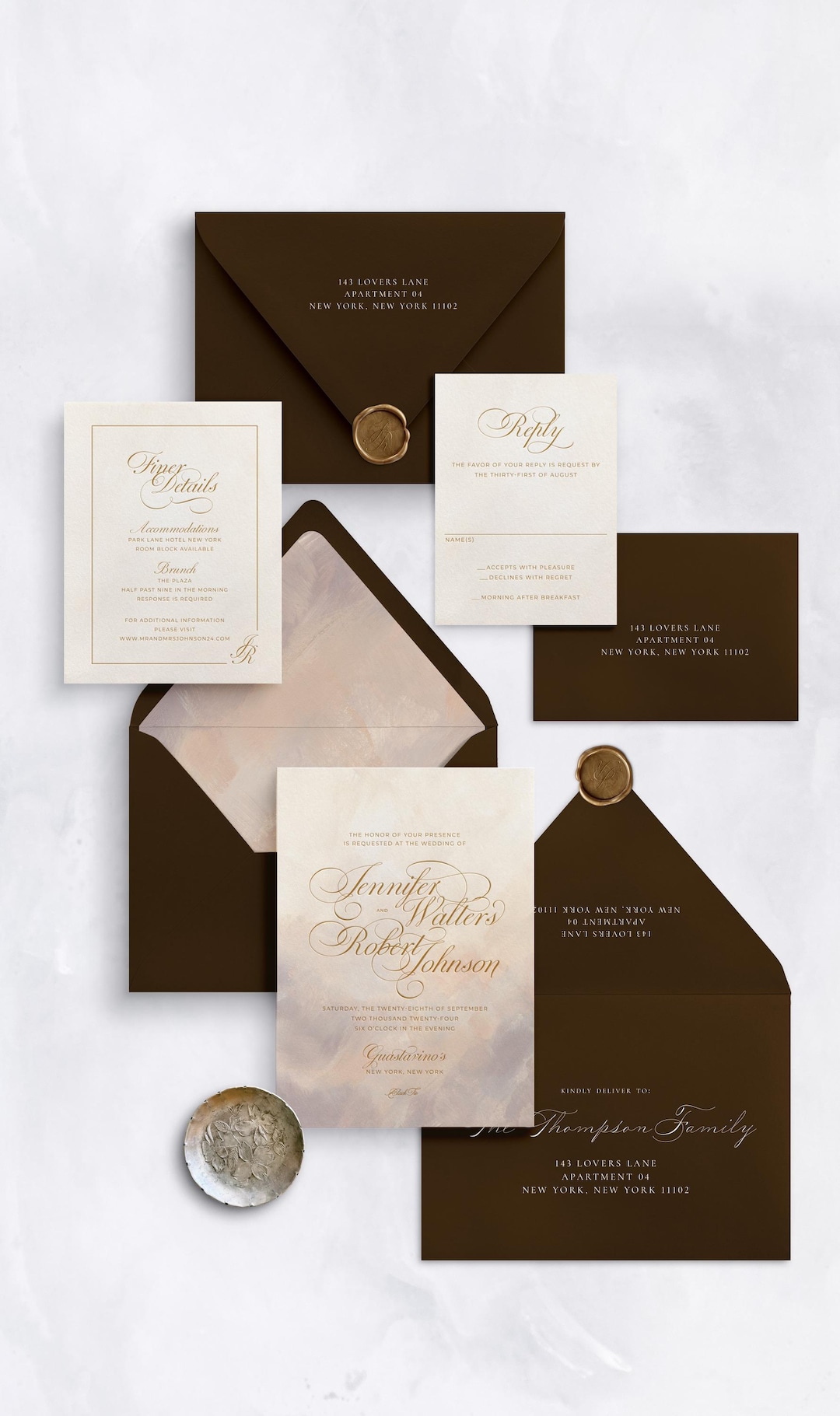 Printed Invitation - Elegant Wedding Invitation, High End Wedding ...