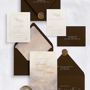 Printed Invitation - Elegant Wedding Invitation, High End Wedding ...