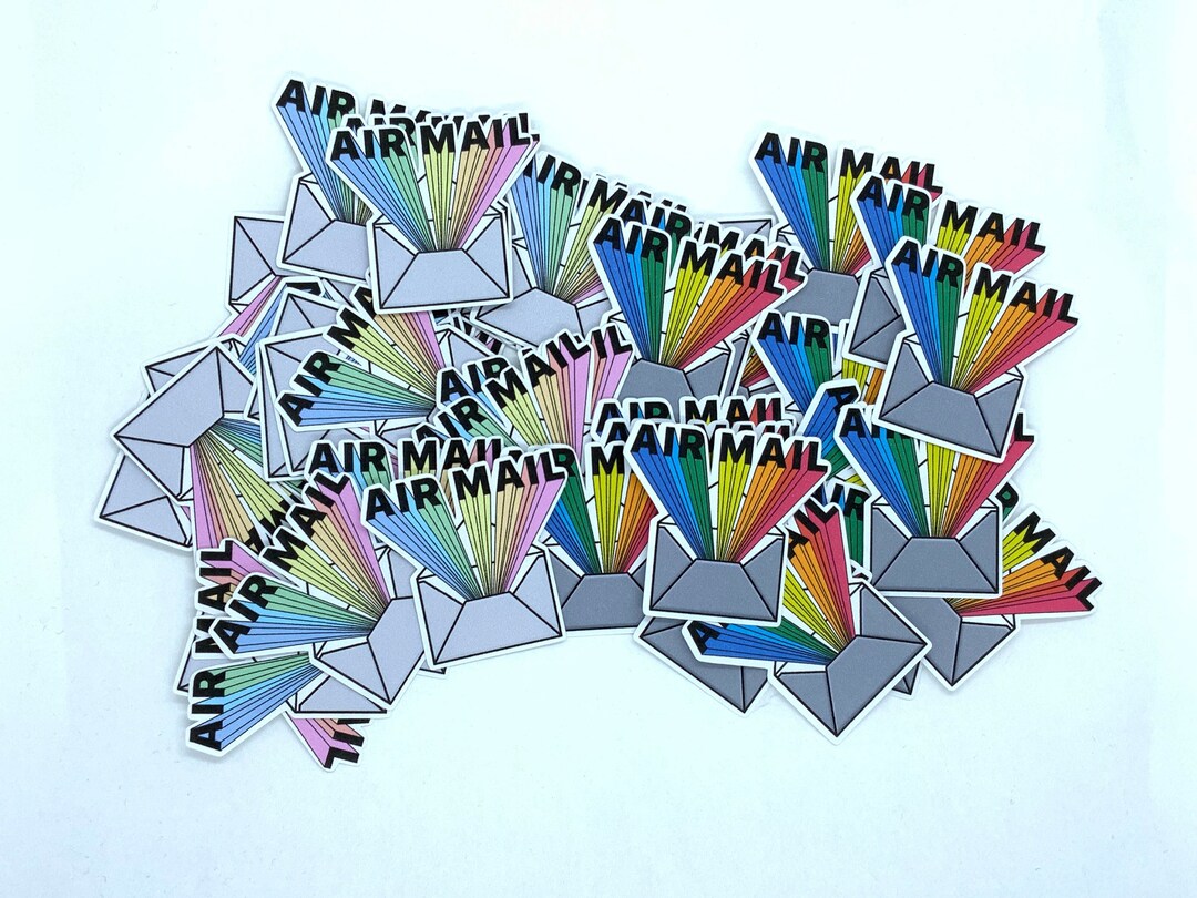 34p. Flake Sticker. Air Mail. Sticker. 2types. - Etsy