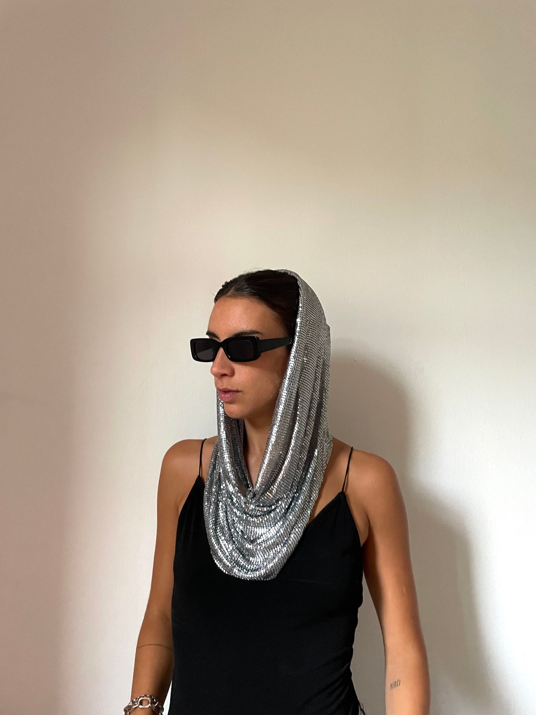 Chainmail Hood | Headpiece Hair Accessory Hooded Metal Mesh Party ...