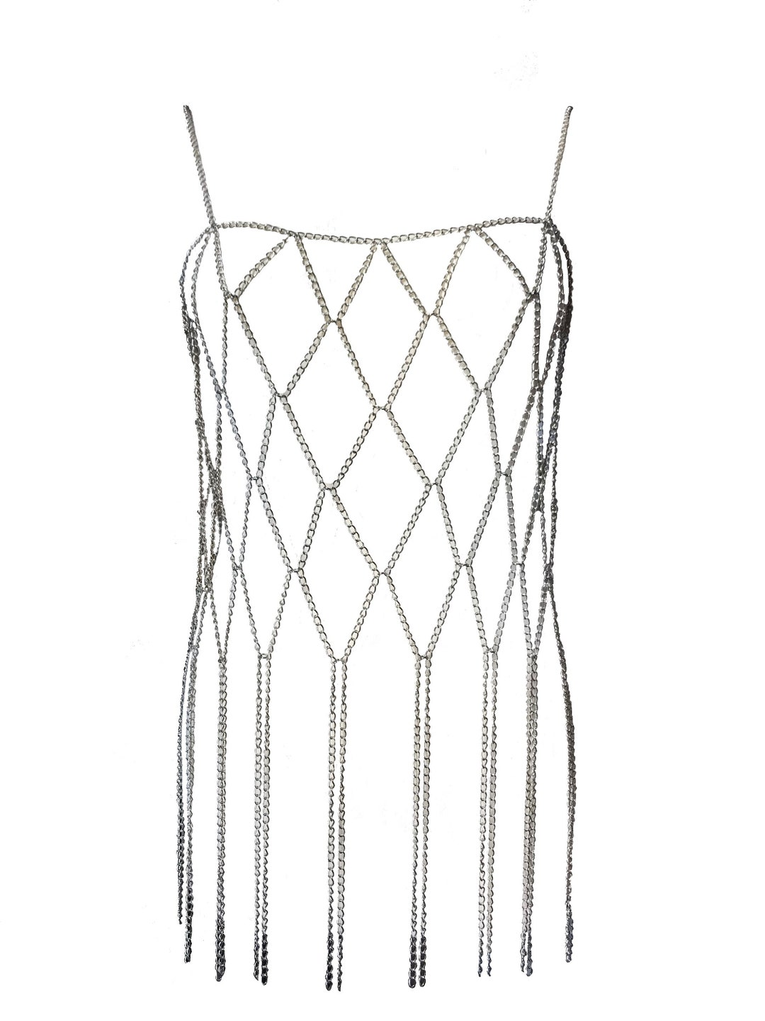 Chain Top Handmade Unique Silver Top Body Jewellery Rave Party Summer ...