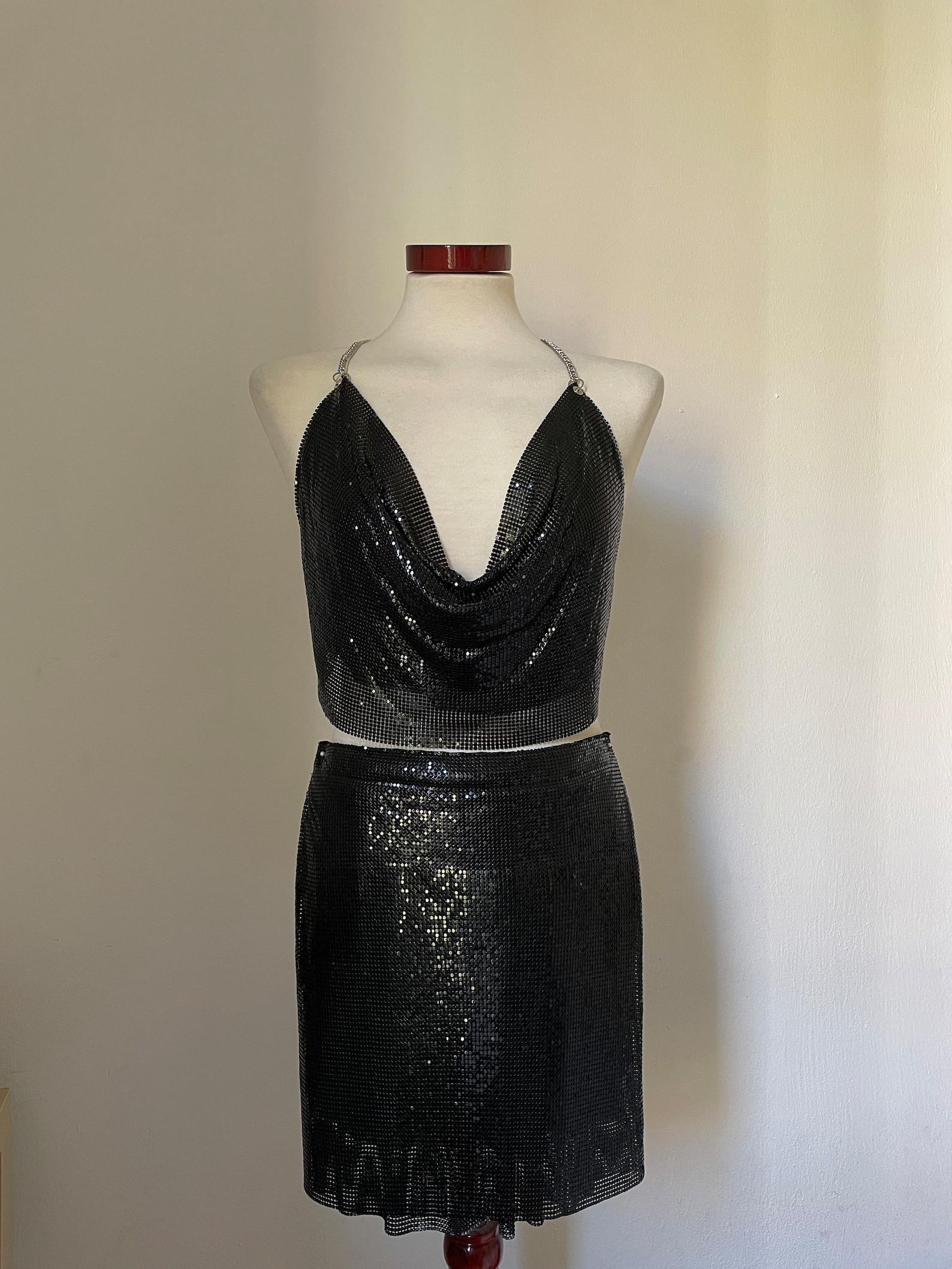 Stargirl Set Top & Skirt Combo Crystal Mesh Metal Chainmail Going Out ...