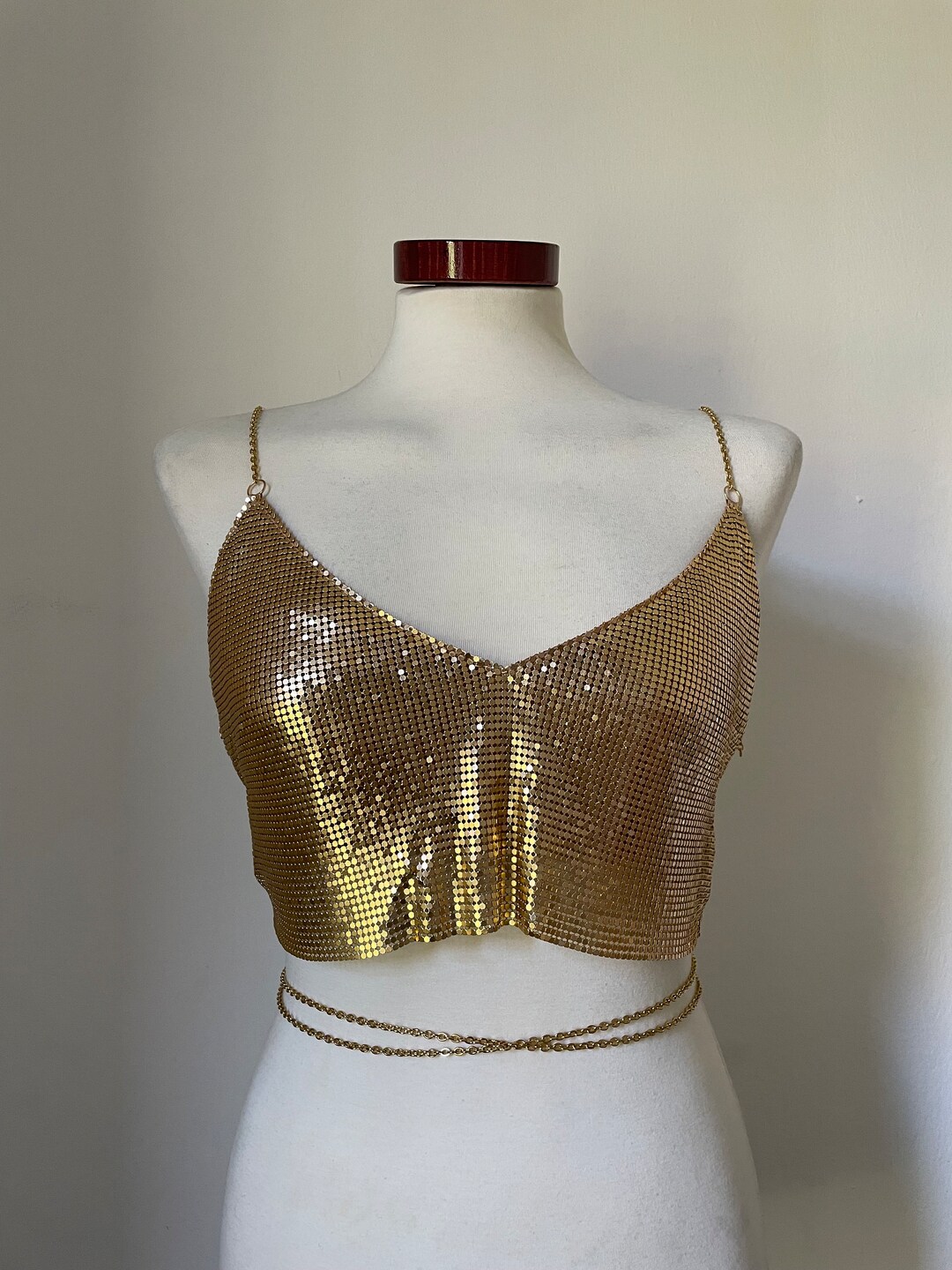 Interstellar Metal Top (crop Top) Crystal Mesh Top Chainmail Party ...