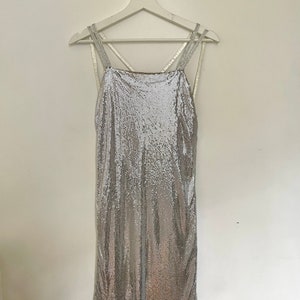 Kate Metallic Dress Crystal Mesh Metal Chainmail Sparkly Dress Night ...