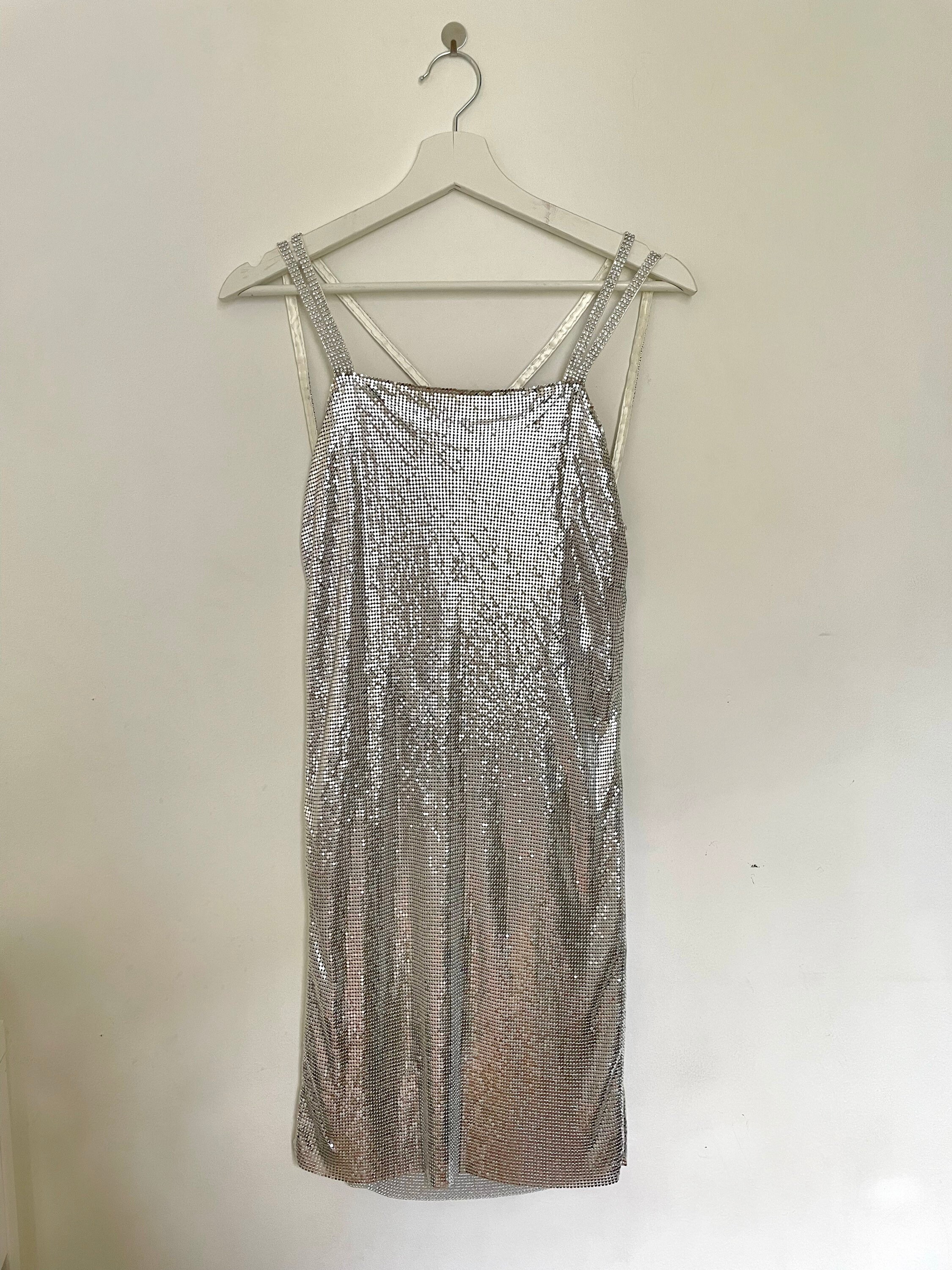 Kate Metallic Dress Crystal Mesh Metal Chainmail Sparkly - Etsy