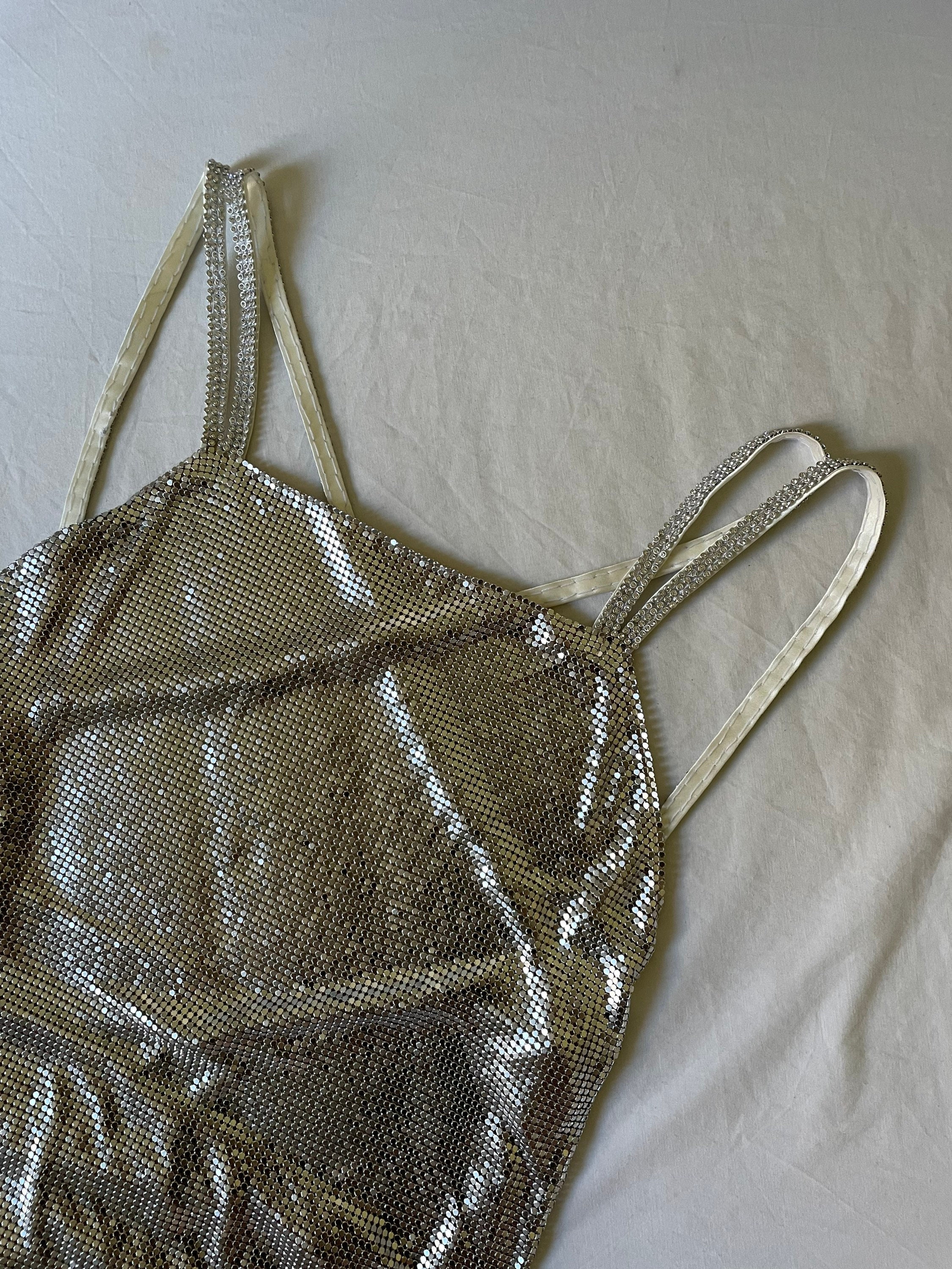 Kate Metallic Dress Crystal Mesh Metal Chainmail Sparkly - Etsy