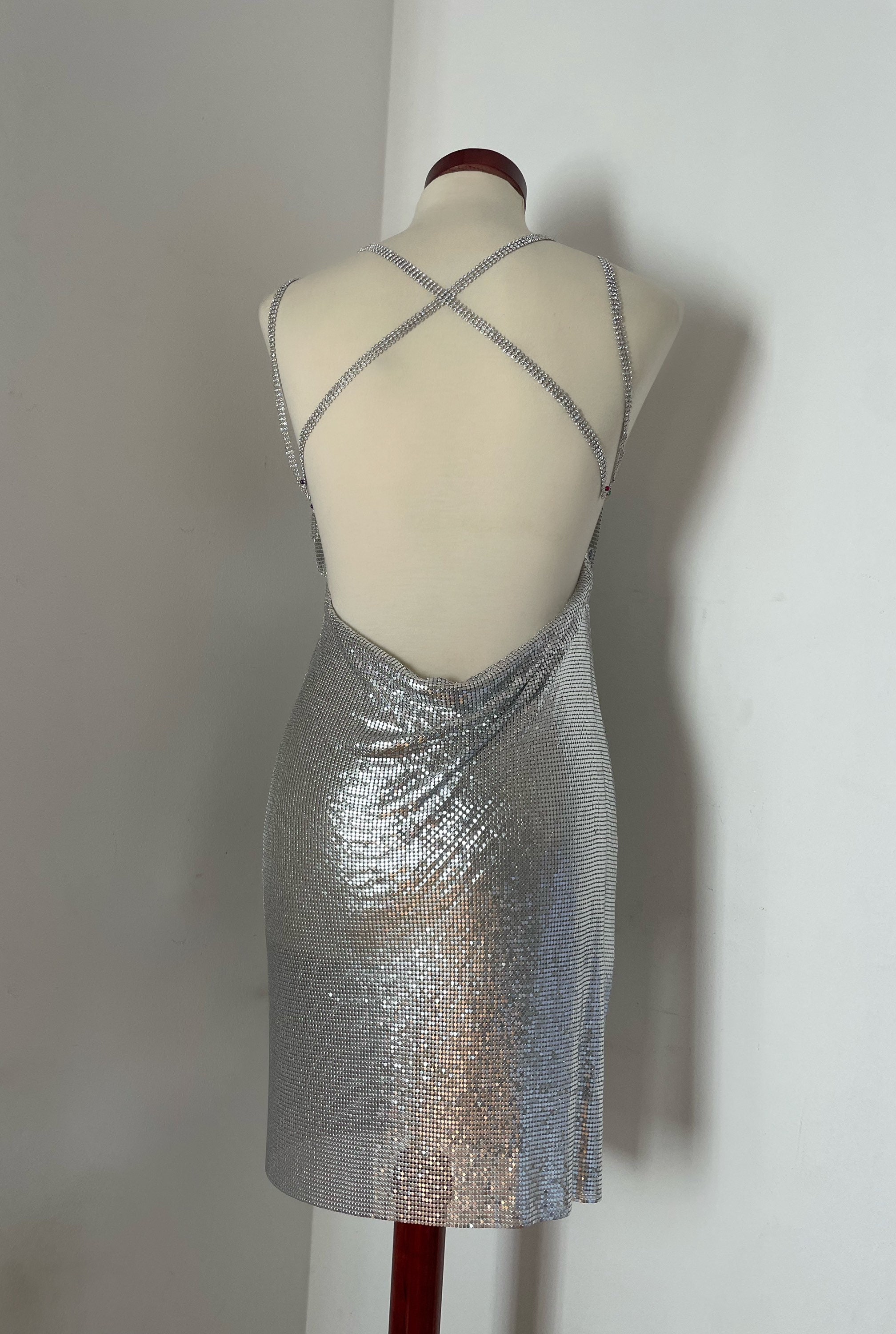 Kate Metallic Dress Crystal Mesh Metal Chainmail Sparkly - Etsy