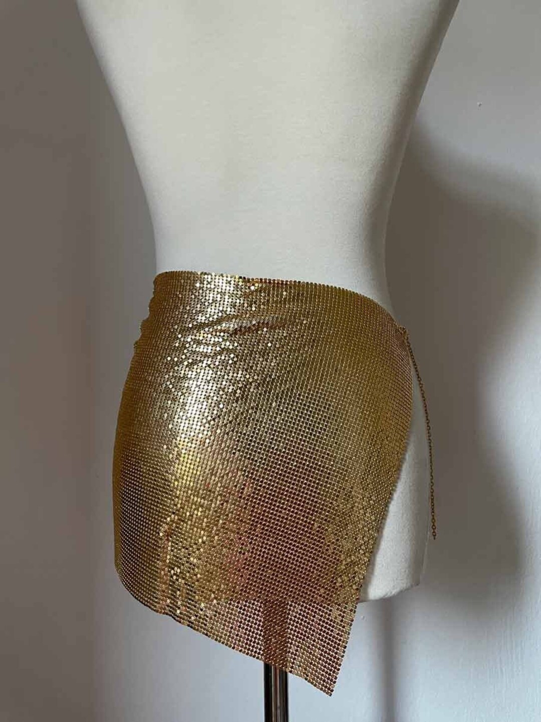 Ivy Skirt: Chainmail Metal Mesh With Slit, Y2K Party Rave Festival ...