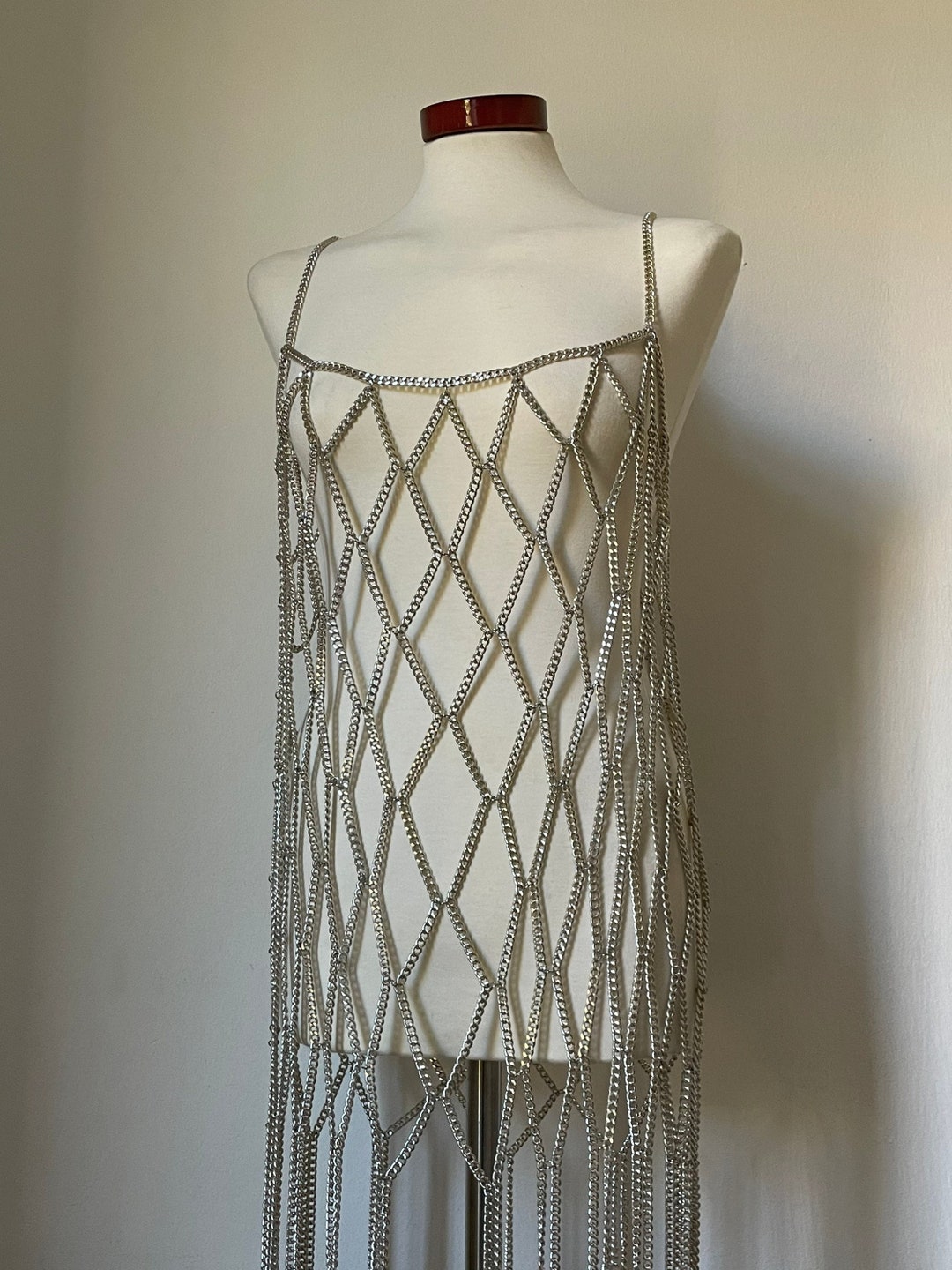 Sapphire Chain Dress | Handmade Unique Silver Body Jewellery Rave Wear ...