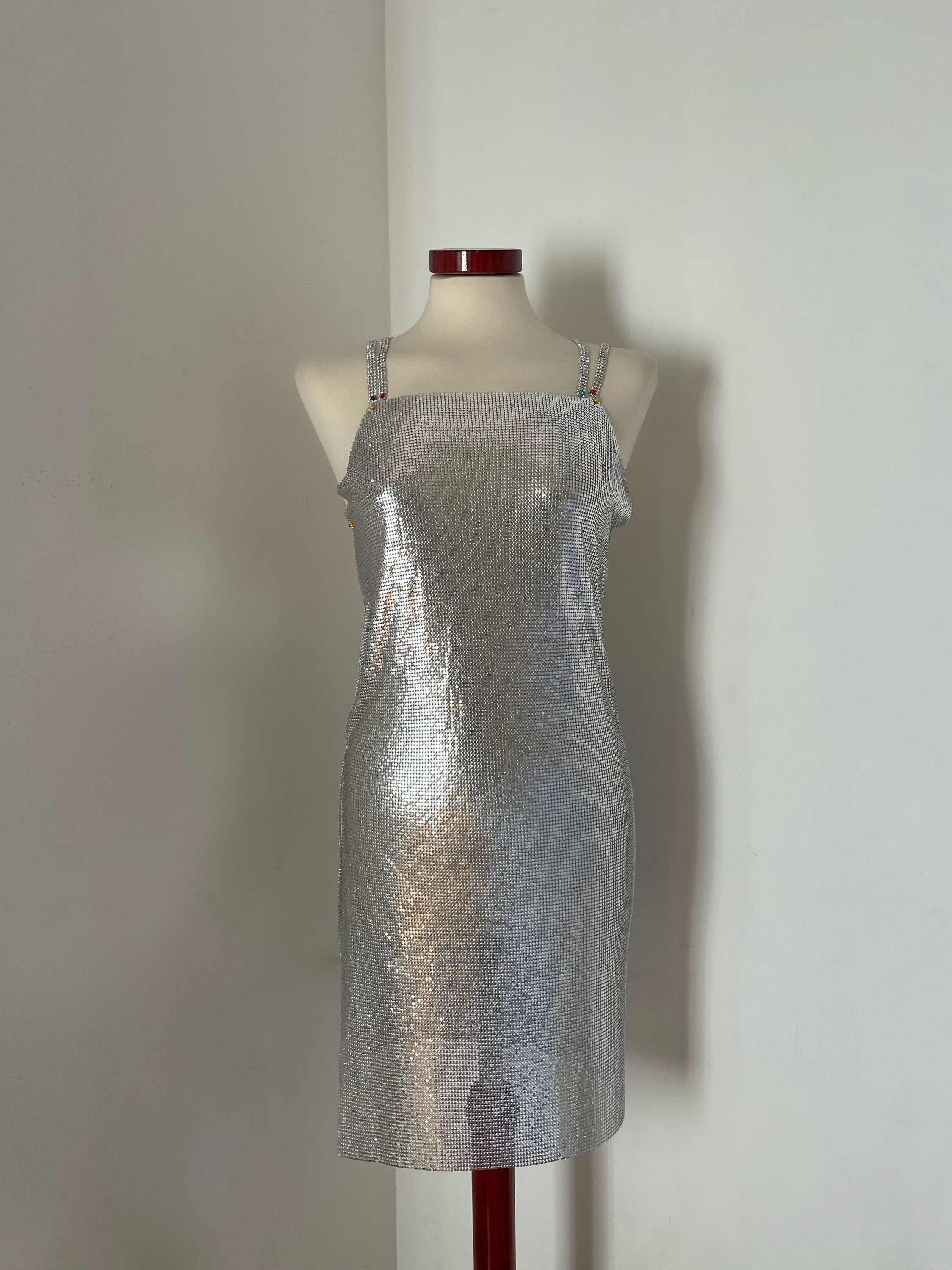 Kate Metallic Dress Crystal Mesh Metal Chainmail Sparkly - Etsy