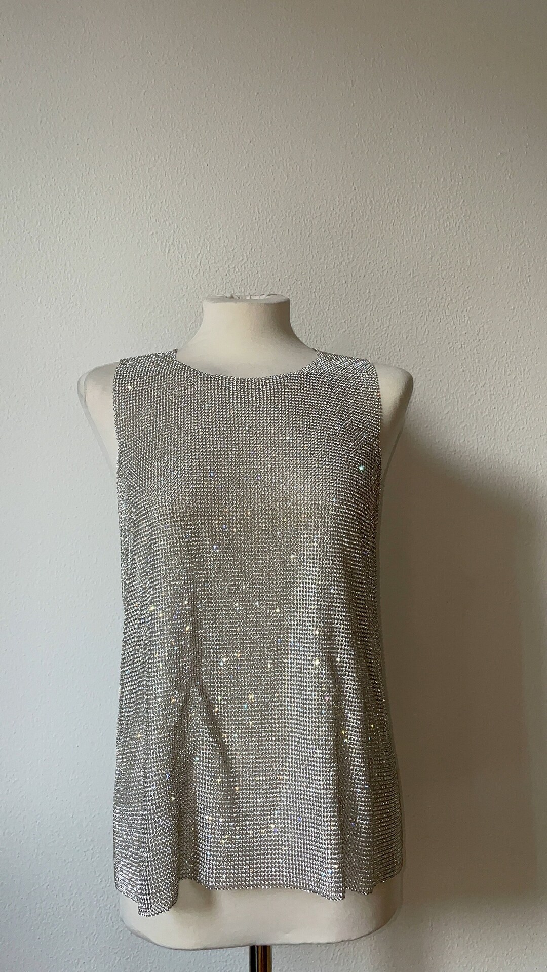 Crystal Chainmail Tank Top: Unisex Y2K Rave Festival Outfit - Etsy