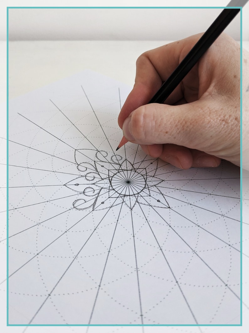 Printable Mandala Drawing Guides PDF Template Tools Kit - Etsy UK