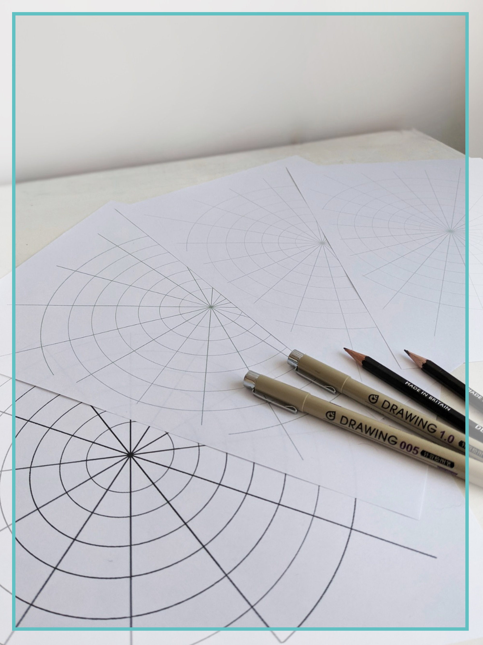 Printable Mandala Drawing Guides - PDF Template Tools Kit Pattern ...