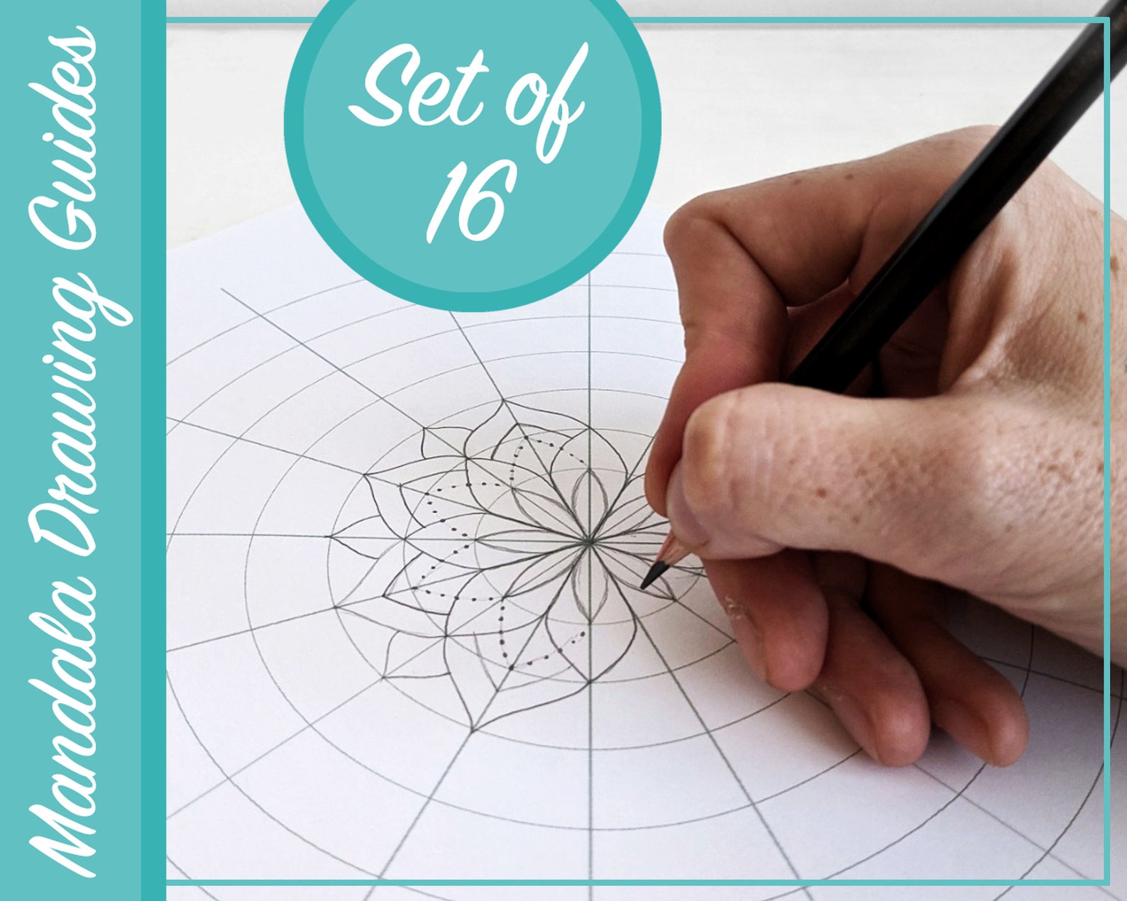 Printable Mandala Drawing Guides - PDF Template Tools Kit Pattern ...