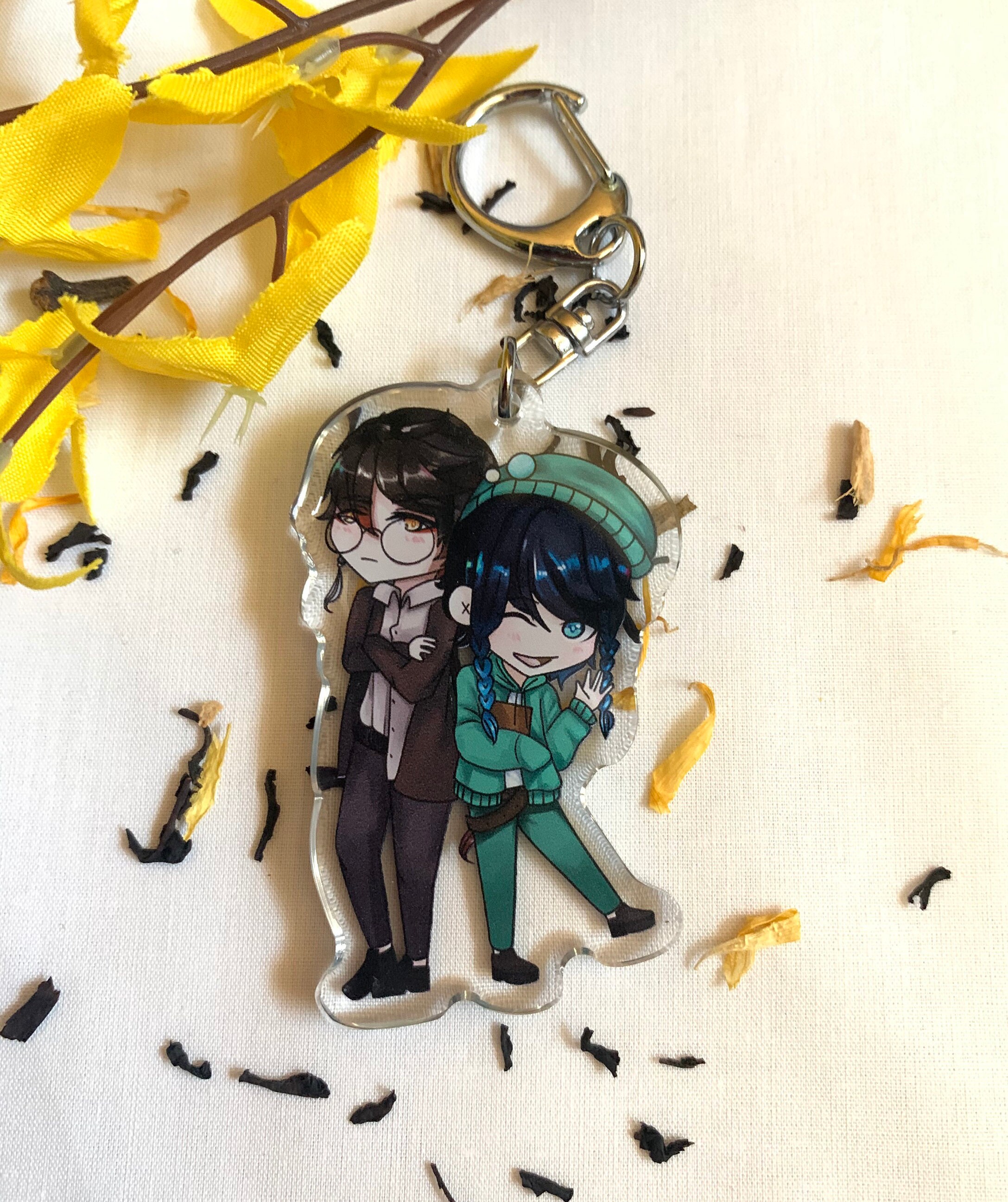 Zhongven // zhongli & venti Llaveros acrílicos Genshin Impact - Etsy España