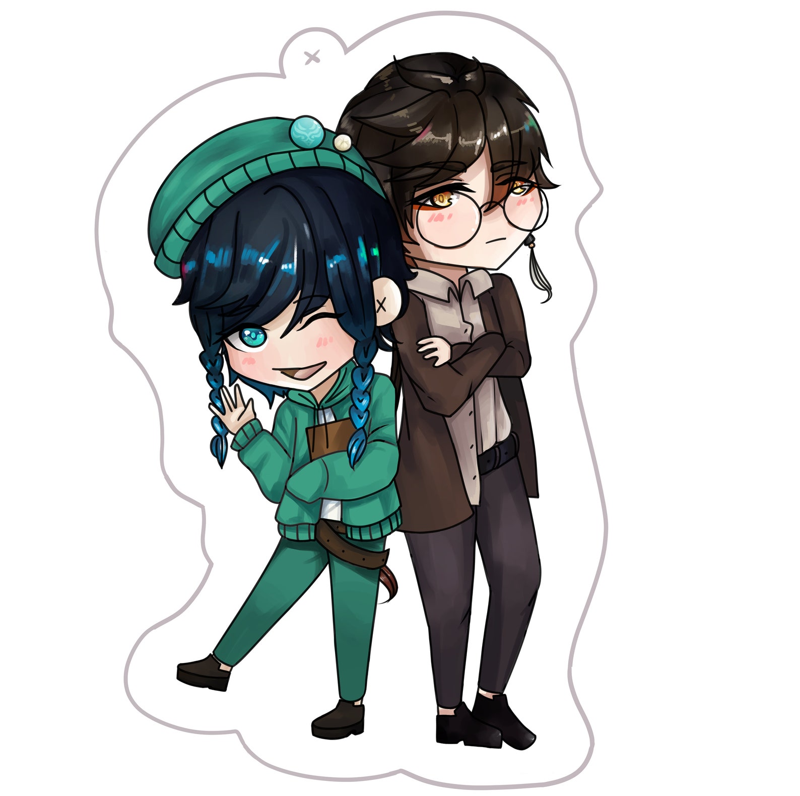 Zhongven // Zhongli & Venti Genshin Impact Acrylic Keychains - Etsy