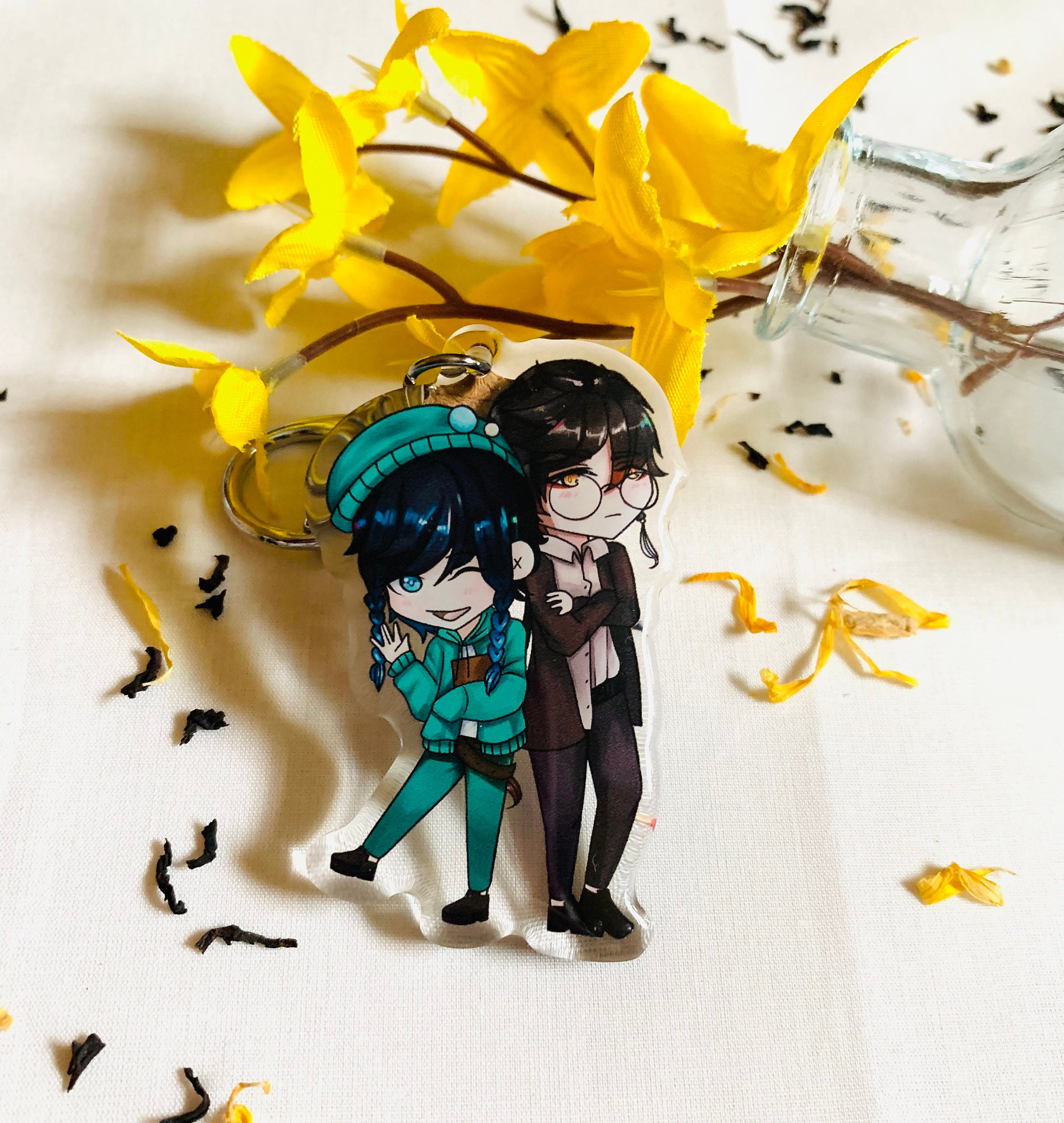 Zhongven // zhongli & venti Llaveros acrílicos Genshin Impact - Etsy España
