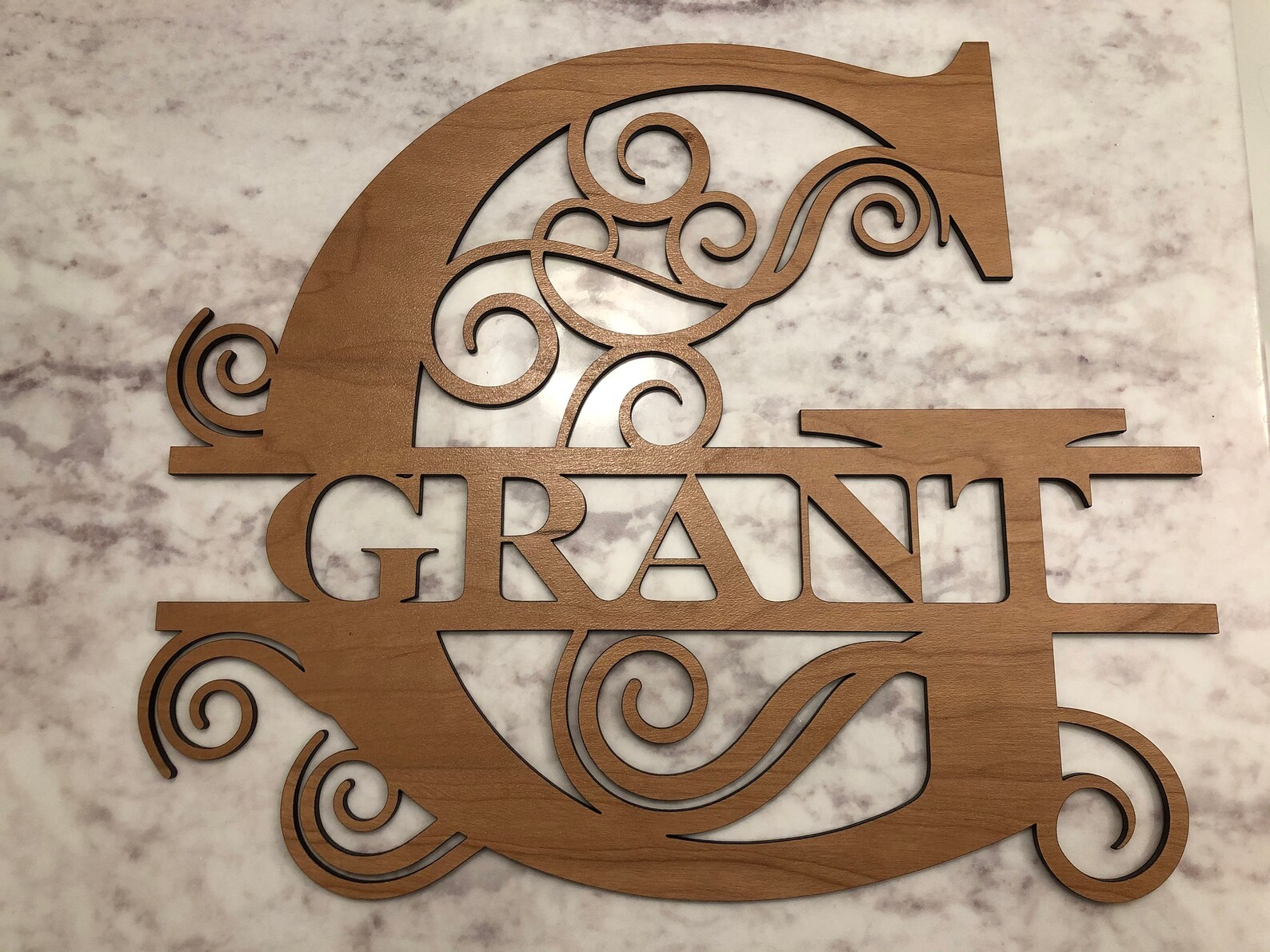 Custom Wood Monogram Sign - Personalized Name & Initial Wall Decor - Etsy