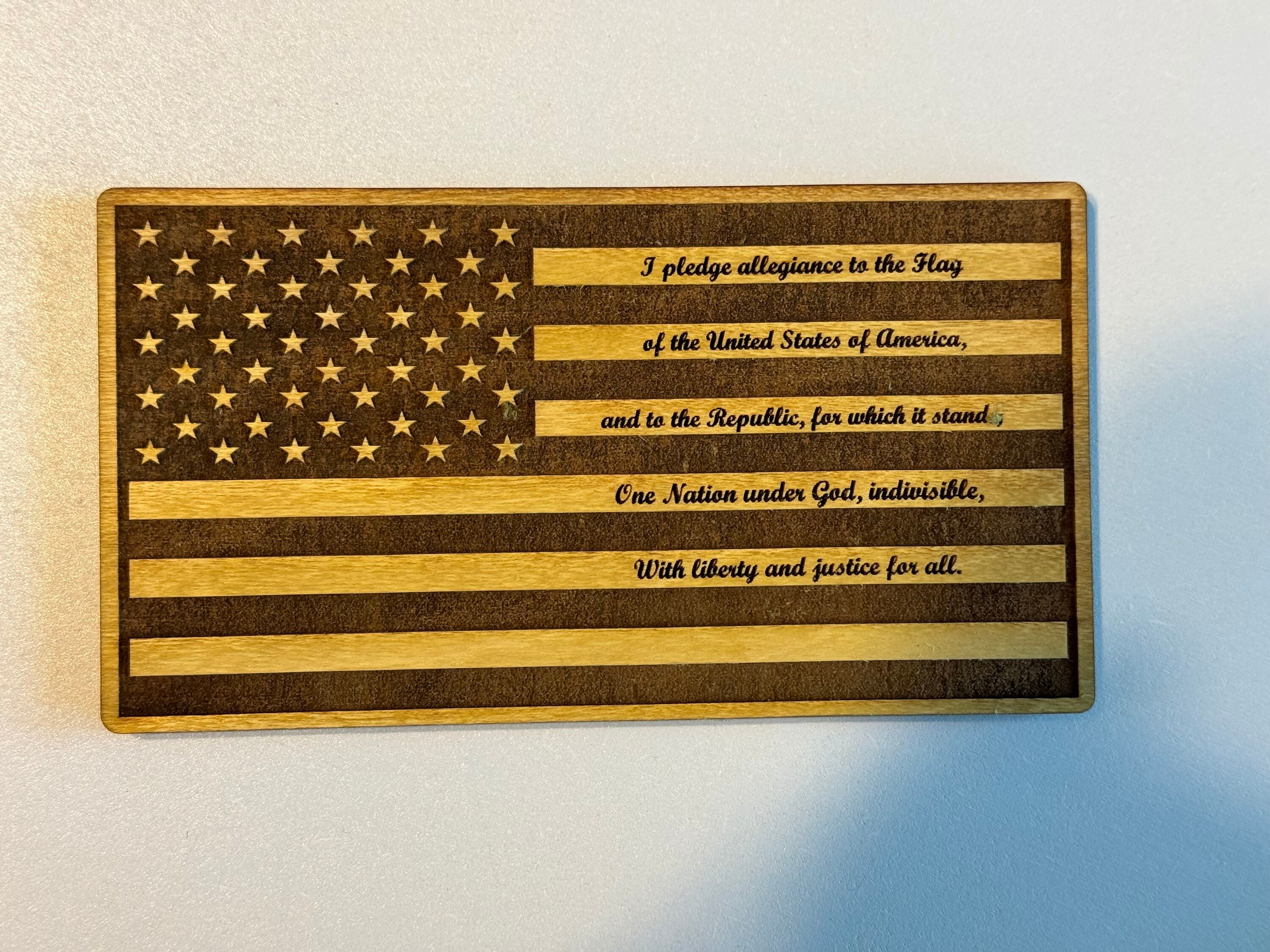 Flag With the Pledge of Allegiance. Wall Decor. Rustic Flag. Wave Flag ...