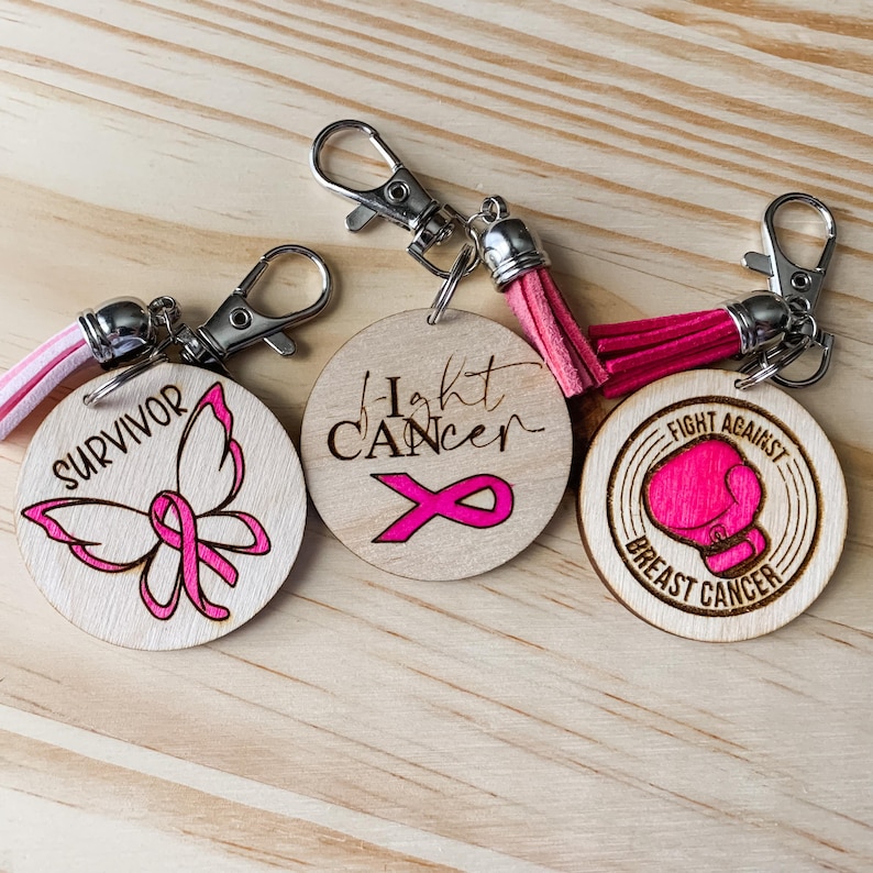 Breast Cancer Keychain Svg - Etsy