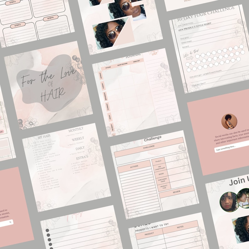 Gorgeous 40+ Page Hair Care Planner Journal for Healthy Hair | Natural ...