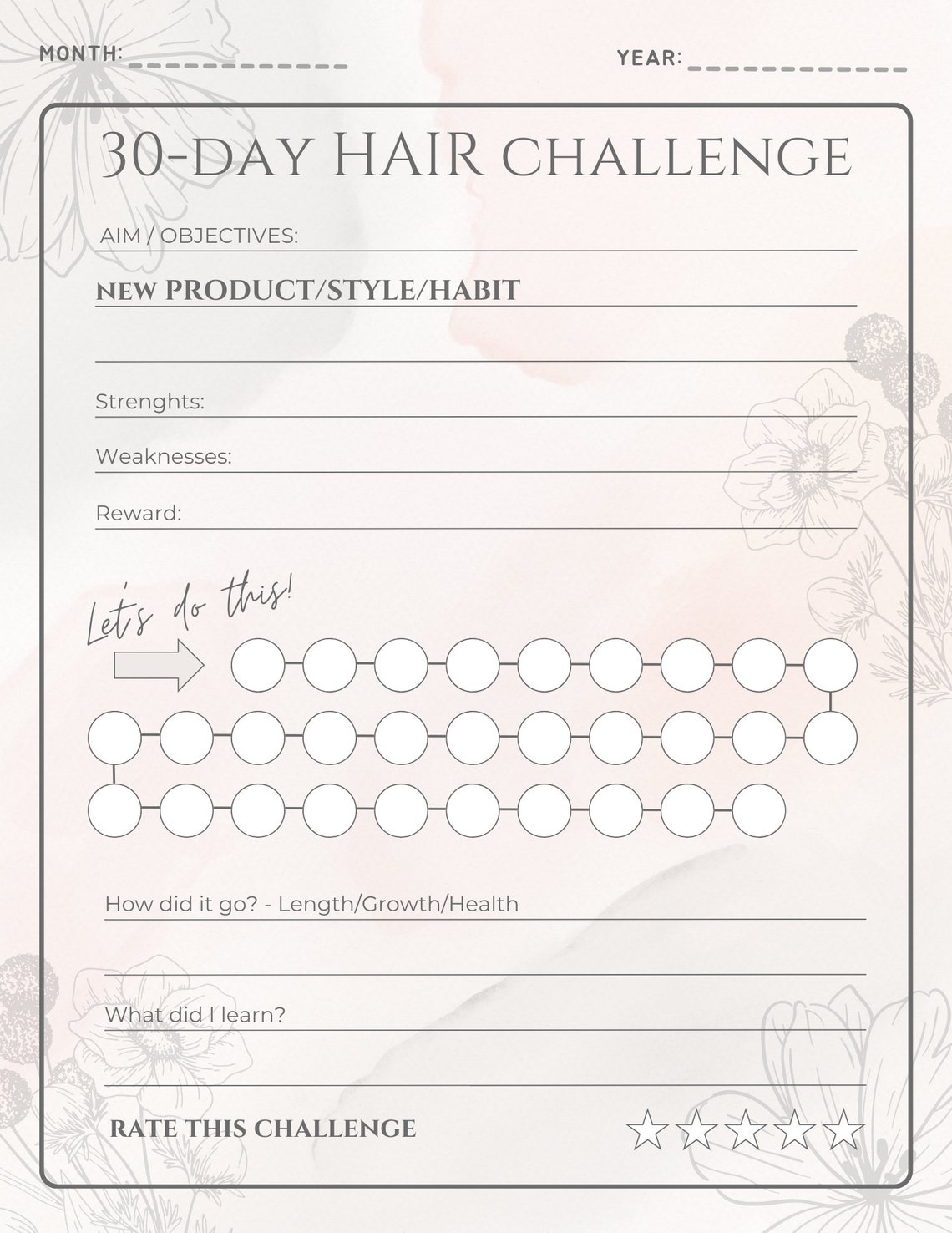Gorgeous 40+ Page Hair Care Planner Journal for Healthy Hair | Natural ...