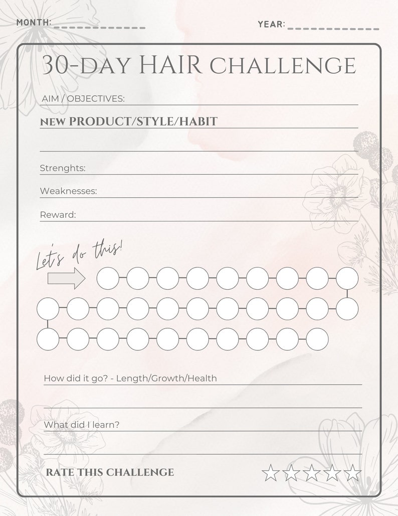 Gorgeous 40+ Page Hair Care Planner Journal for Healthy Hair | Natural ...