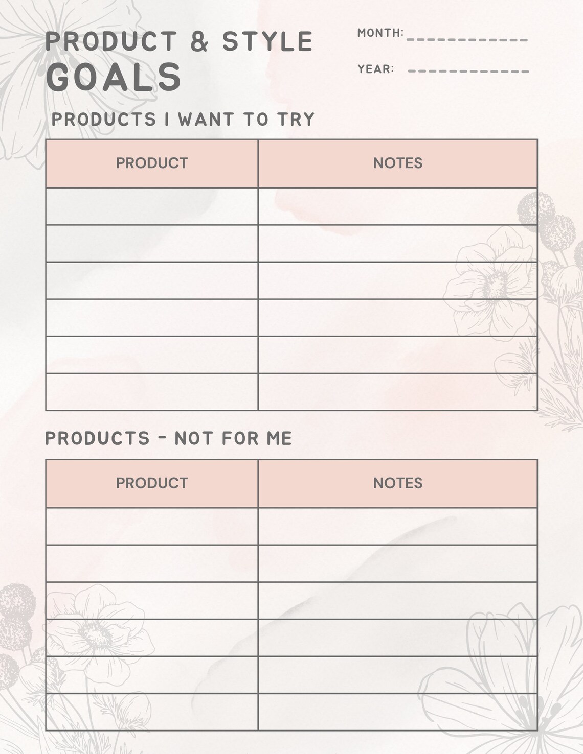 Gorgeous 40+ Page Hair Care Planner Journal for Healthy Hair | Natural ...