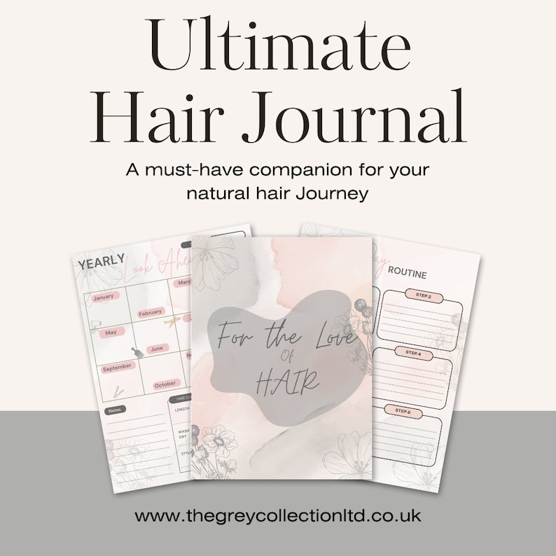 Gorgeous 40+ Page Hair Care Planner Journal for Healthy Hair | Natural ...